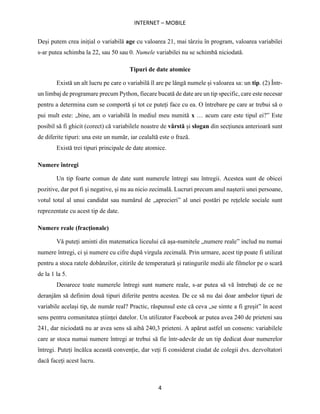 Tipuri de date atomice în Python | PDF