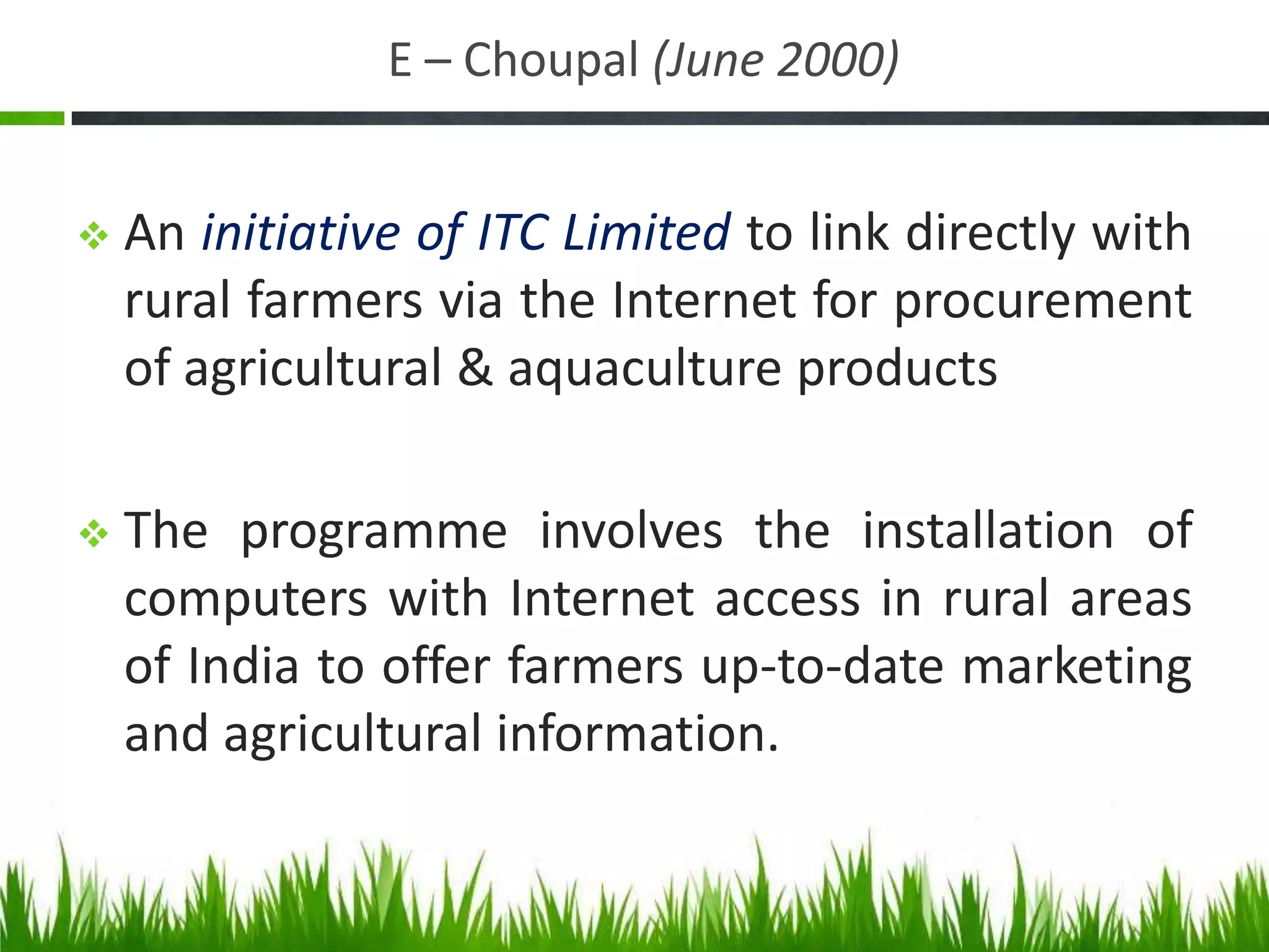 ITC e-Choupal and Saagar | PPTX