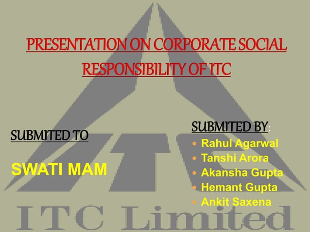 CSR of ITC Pvt. Ltd. | PPT
