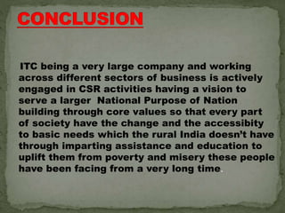CSR of ITC Pvt. Ltd. | PPT