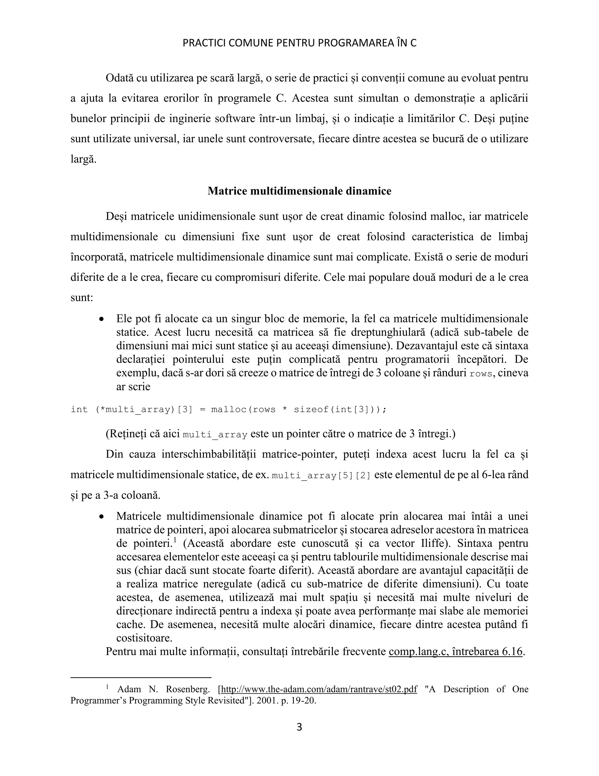 Practici comune pentru limbajul de programare în C | PDF