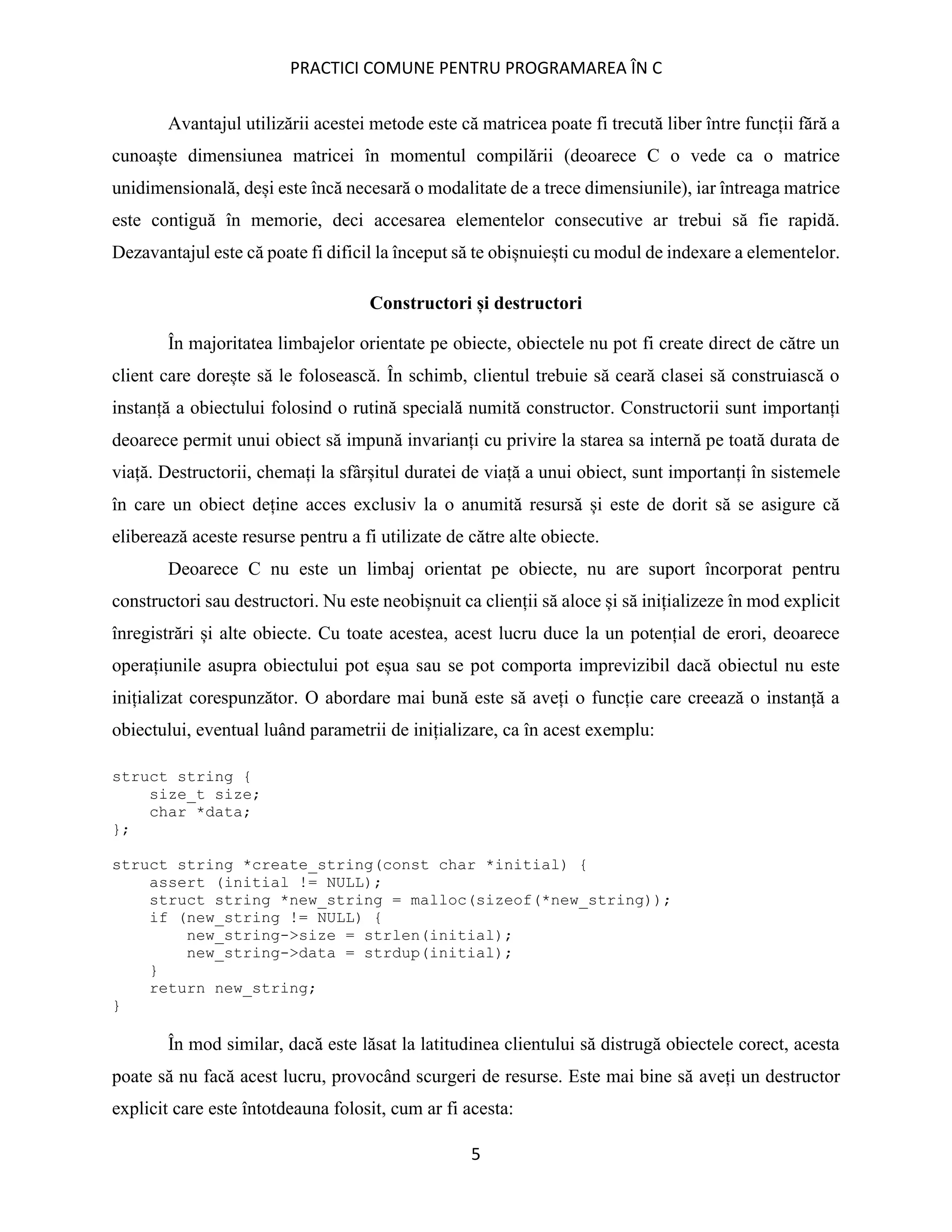 Practici comune pentru limbajul de programare în C | PDF