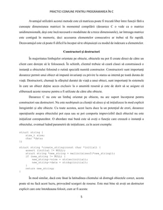 Practici comune pentru limbajul de programare în C | PDF