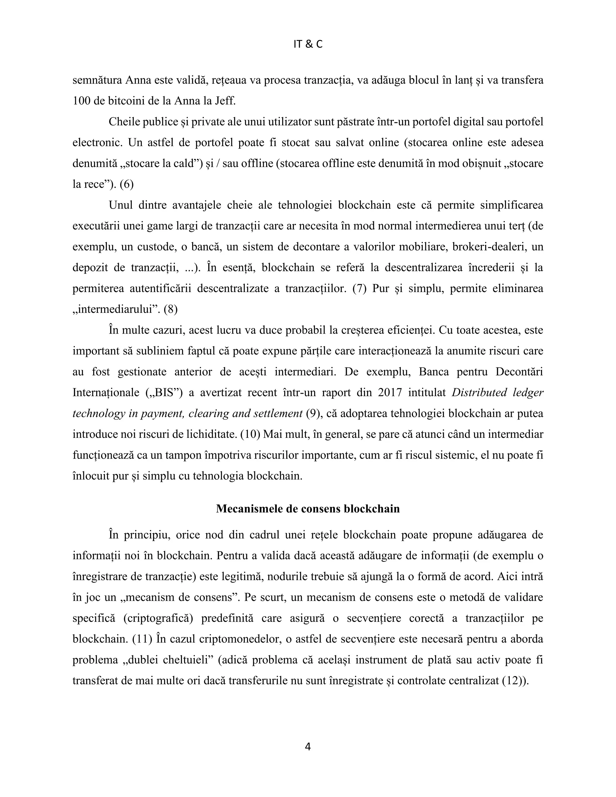 Mecanismele de consens blockchain - IT & C | PDF