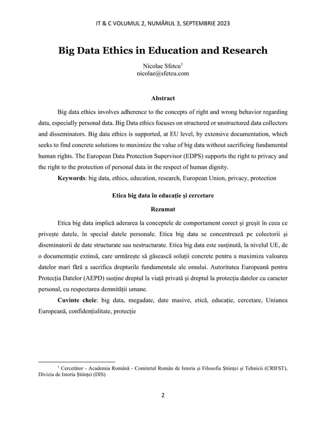 Big Data Ethics in Education and Research | PDF