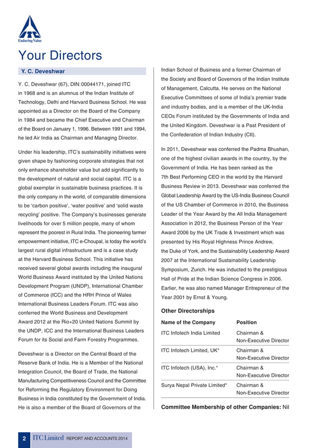 Itc board-of-directors | PDF | Business Administration | Business