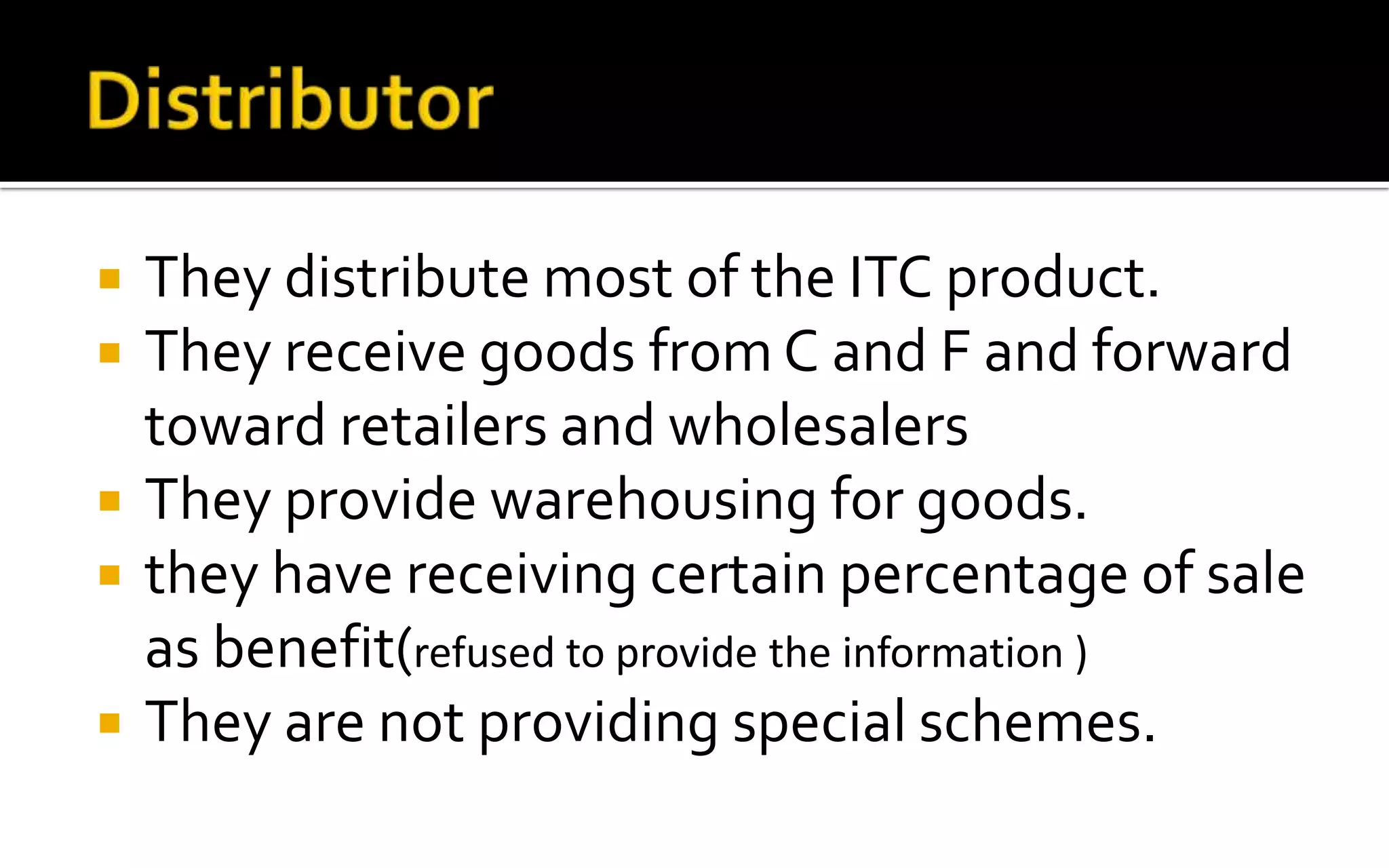 Itc cigarette distribution channel | PPTX