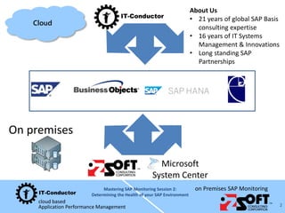 Mastering SAP Monitoring - Determining the Health of your SAP ...