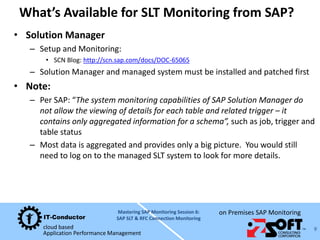 Mastering SAP Monitoring - SAP SLT & RFC Connection Monitoring | PDF