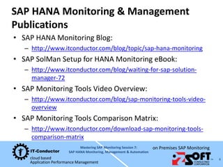 Mastering SAP Monitoring - SAP HANA Monitoring, Management & Automation ...