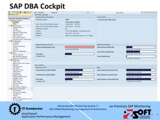 Mastering SAP Monitoring - SAP HANA Monitoring, Management & Automation | PDF
