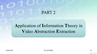 Applications of Information Theory | PPTX
