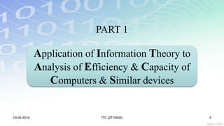 Applications of Information Theory | PPTX