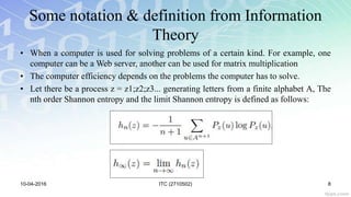 Applications of Information Theory | PPTX