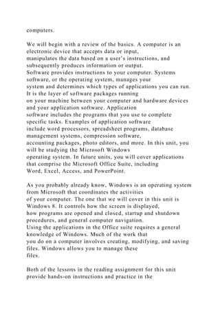 ITC 3001, Personal Computer Fundamentals 1 Course Lea.docx