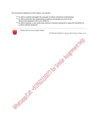 Itc508 objective modelling | PDF