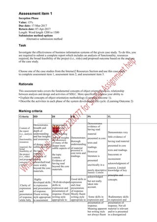 Itc508 objective modelling | PDF
