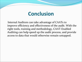 COMPUTERIZED ACCOUNTING AND AUDITING TECHNIQUES (CAAT) | PPT