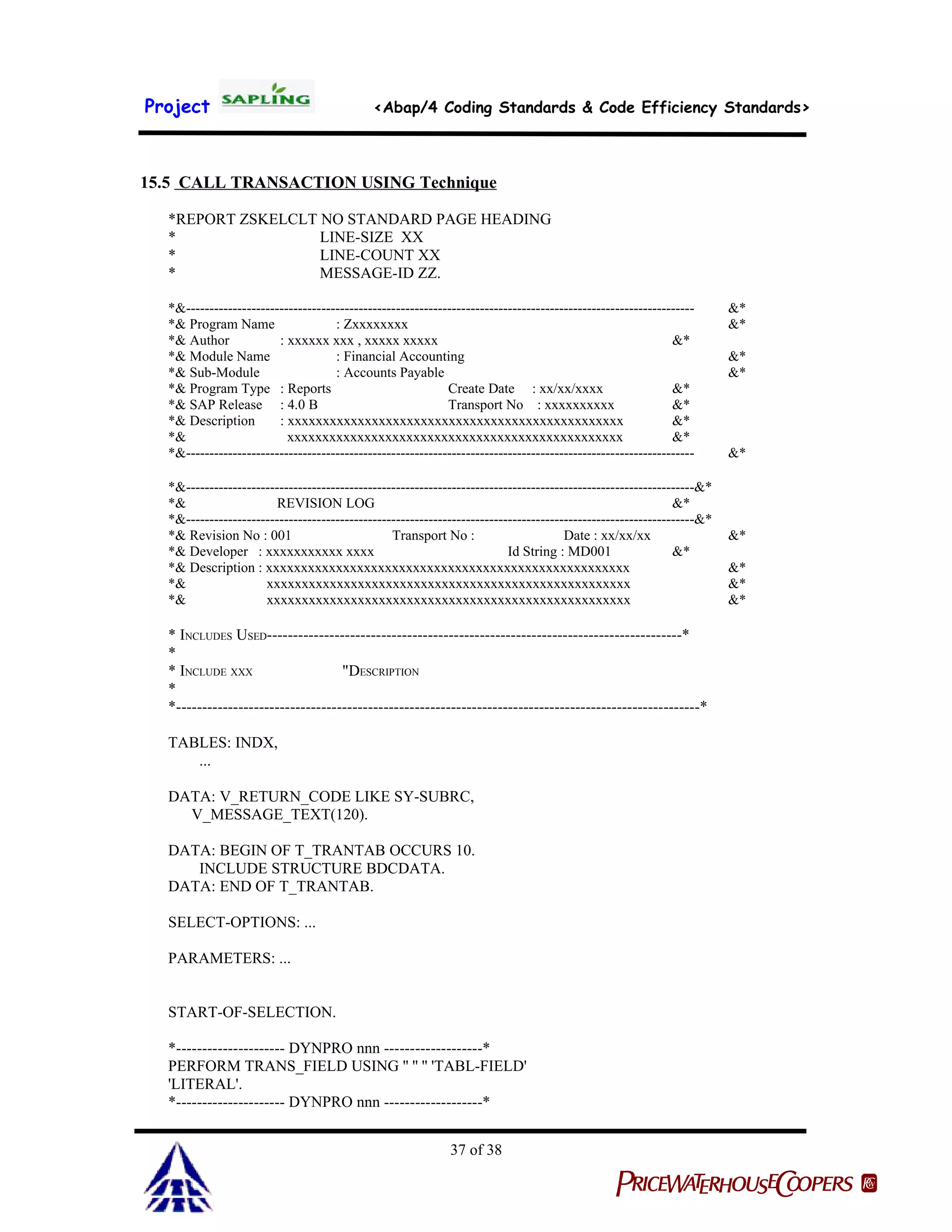Itc Abap Coding Standards And Code Efficiency Standards Doc