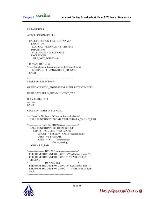 Itc Abap Coding Standards And Code Efficiency Standards Doc