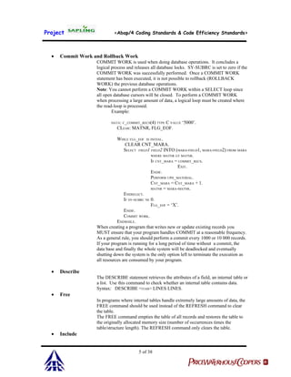 Itc abap coding standards & code efficiency standards | PDF