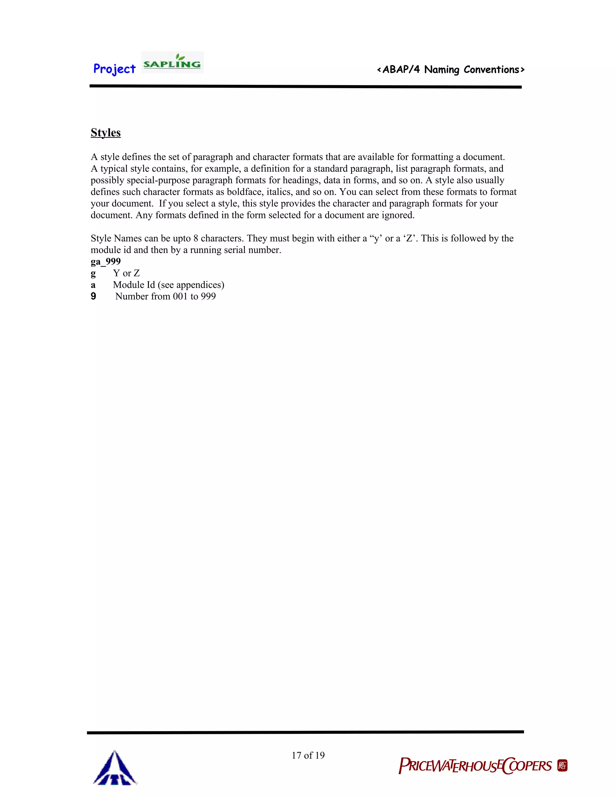 Itc abap naming conventions | PDF