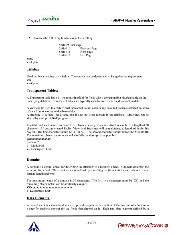 Itc abap naming conventions | PDF