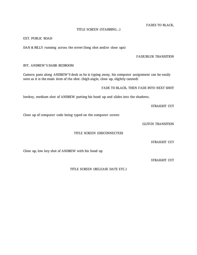 Disconnected Screenplay | PDF