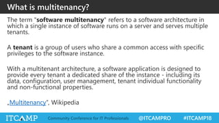 ITCamp 2018 - Gunnar Peipman - Multi-tenant web applications with ASP.NET Core | PPT