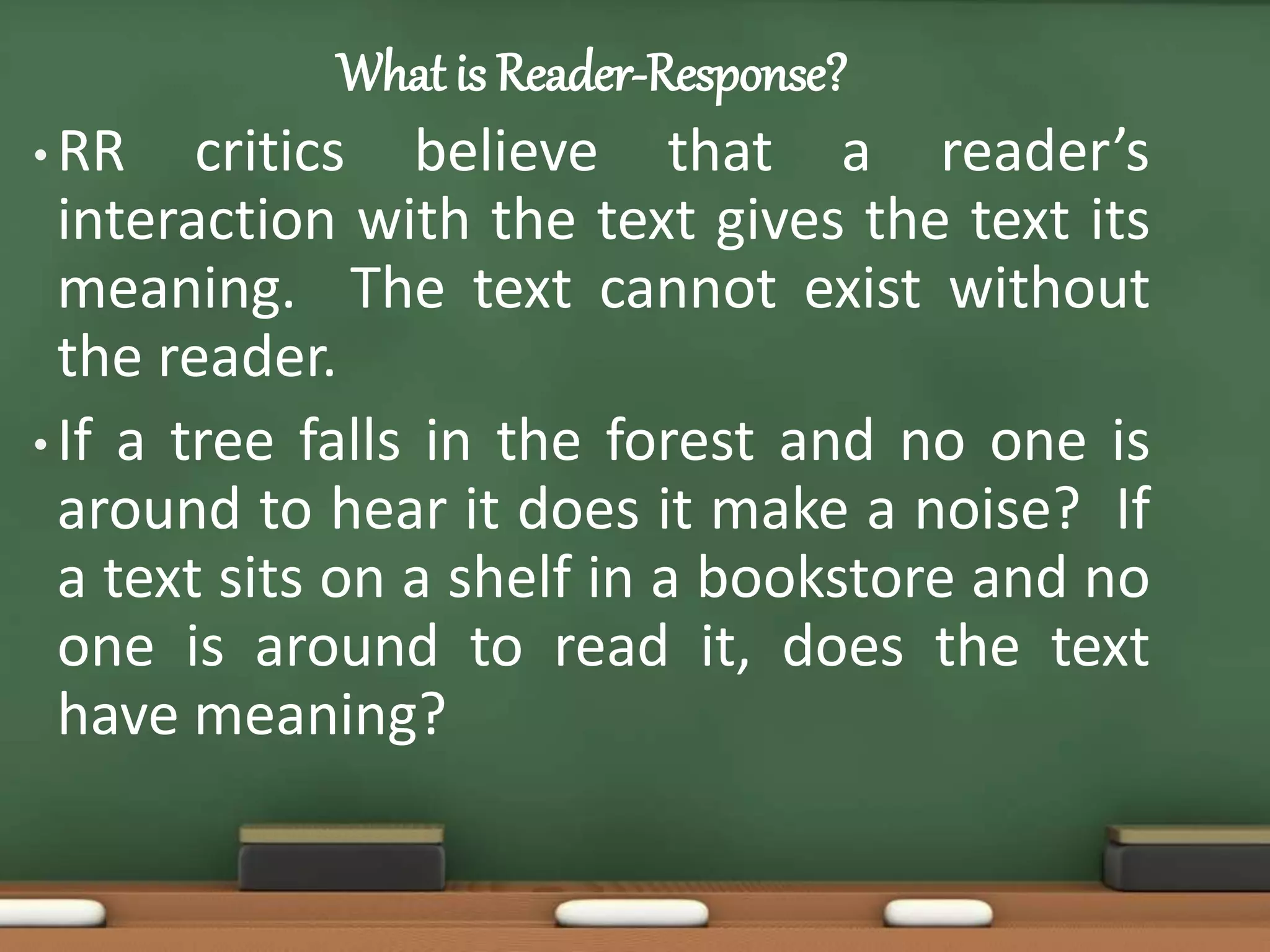 READERS' RESPONSE CTICISM | PPT