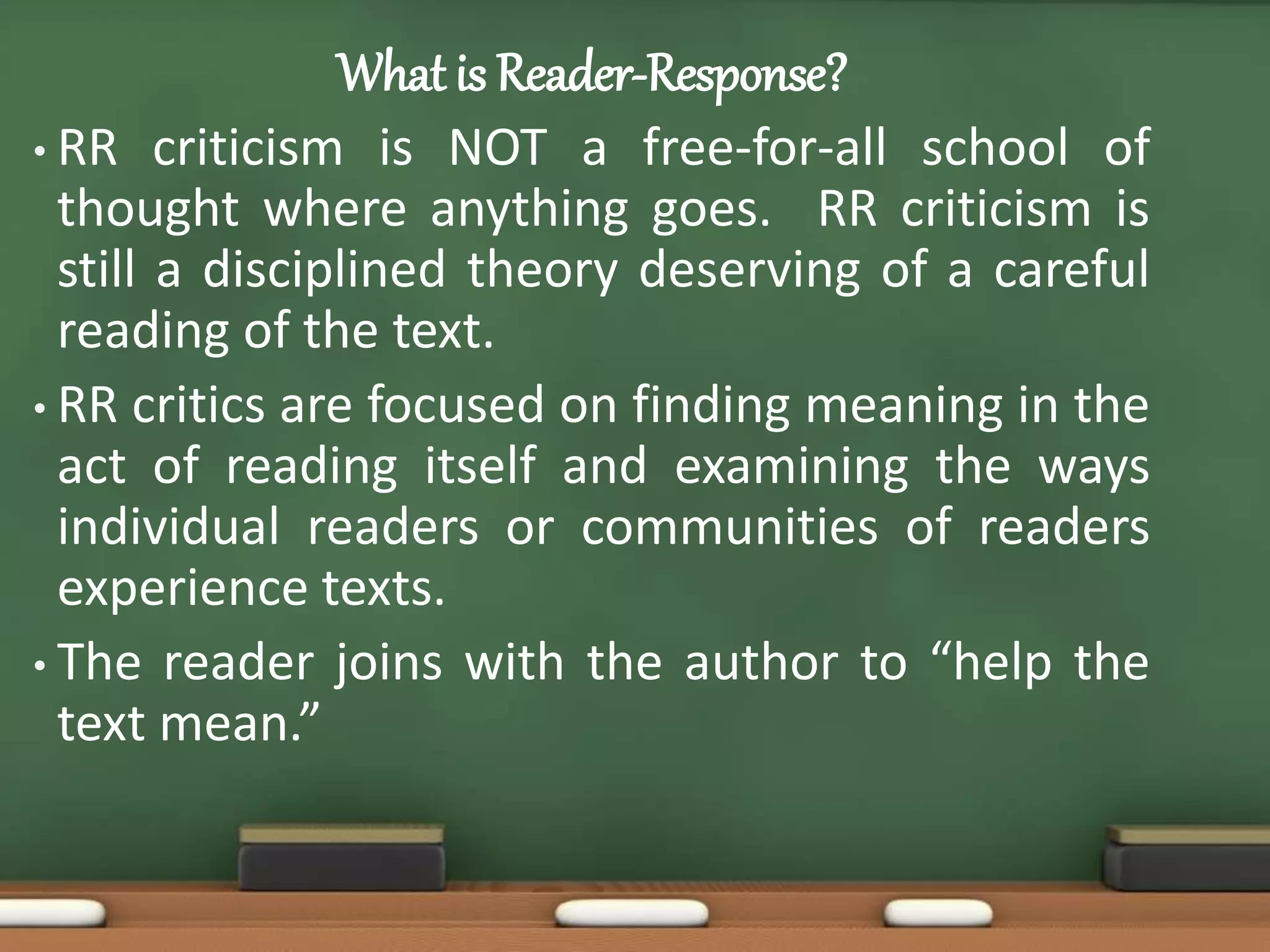 READERS' RESPONSE CTICISM | PPT