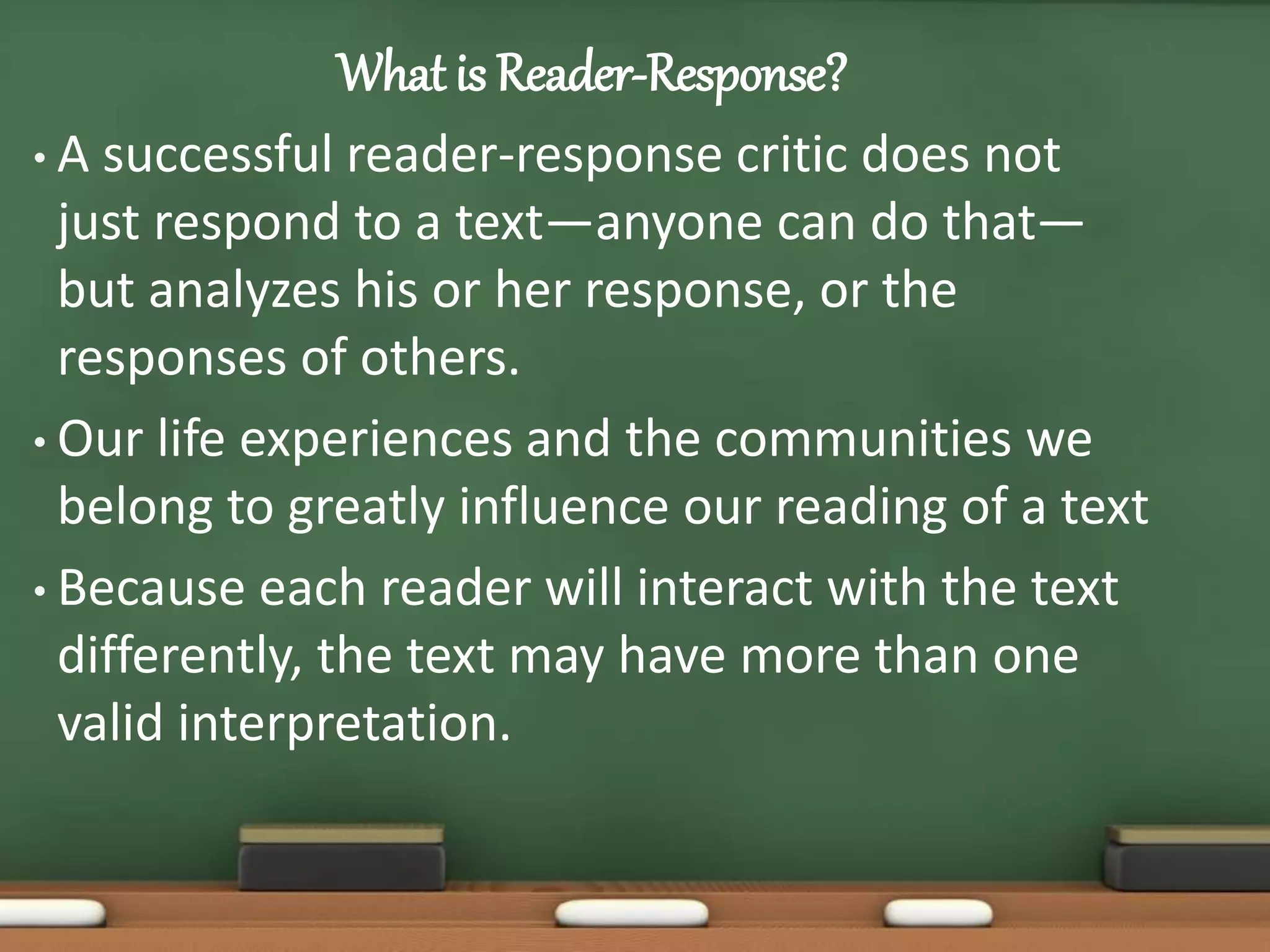 READERS' RESPONSE CTICISM | PPT