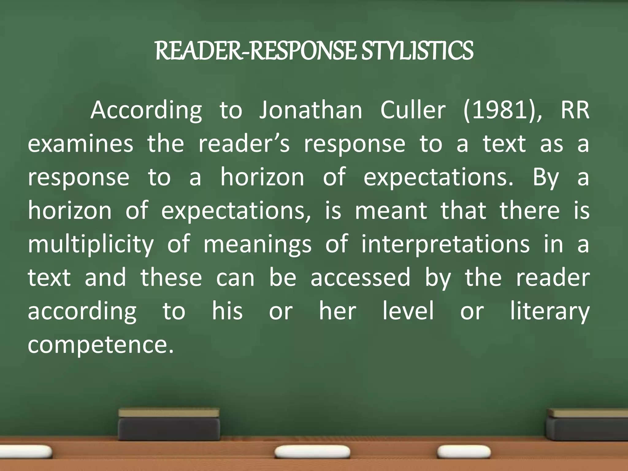 READERS' RESPONSE CTICISM | PPT