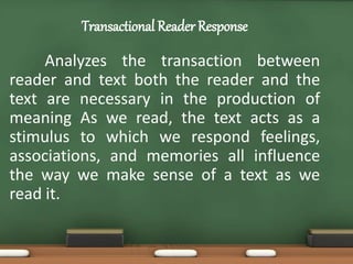 READERS' RESPONSE CTICISM | PPT