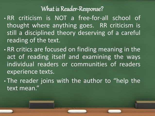 READERS' RESPONSE CTICISM | PPT | Fiction | Books and Literature