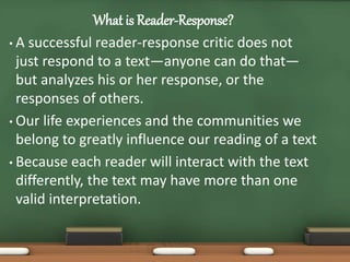 READERS' RESPONSE CTICISM | PPT