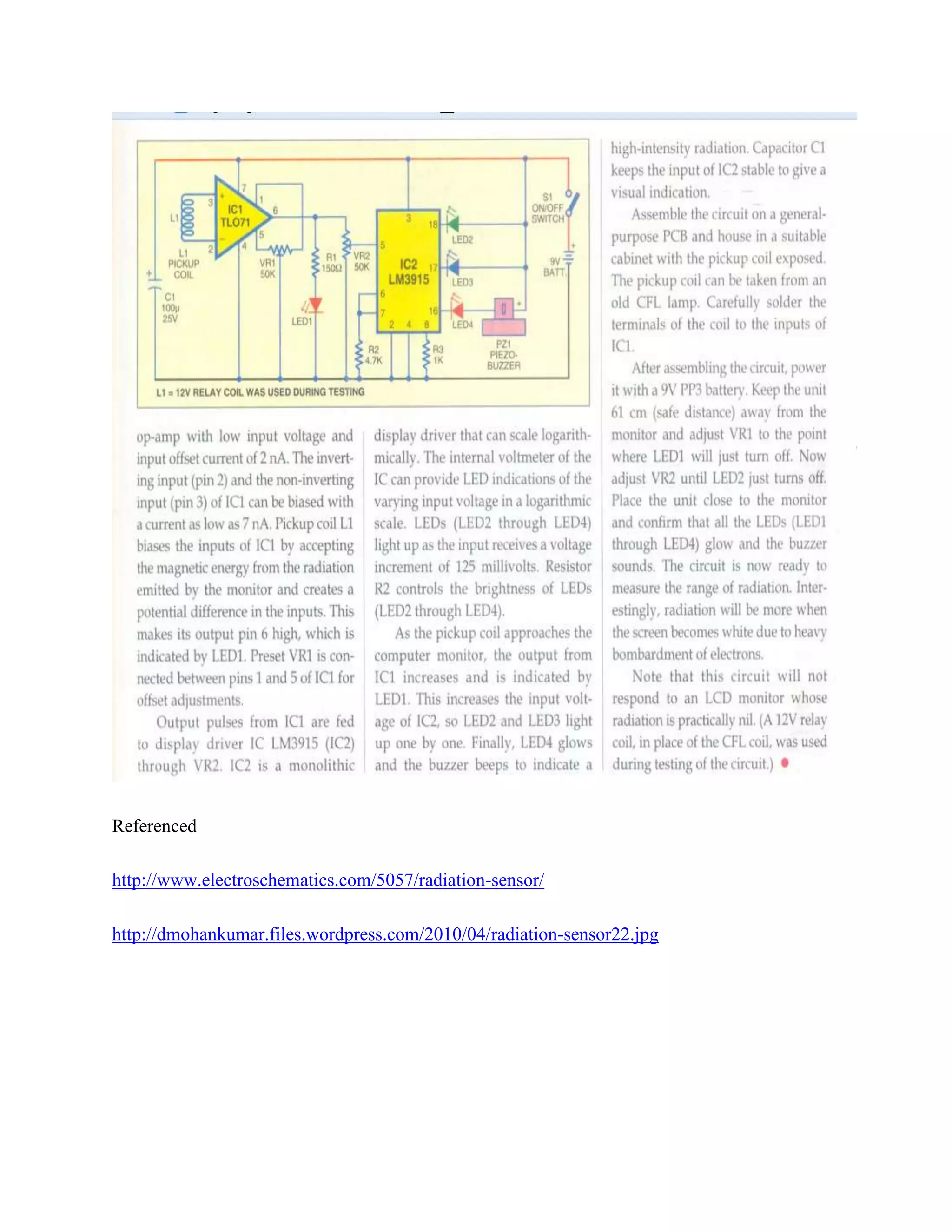 circuit for radiation sensor | DOCX