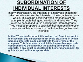 Itc and its management principle | PPTX