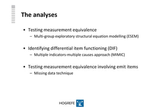 ITC Measurement equivalence | PPT