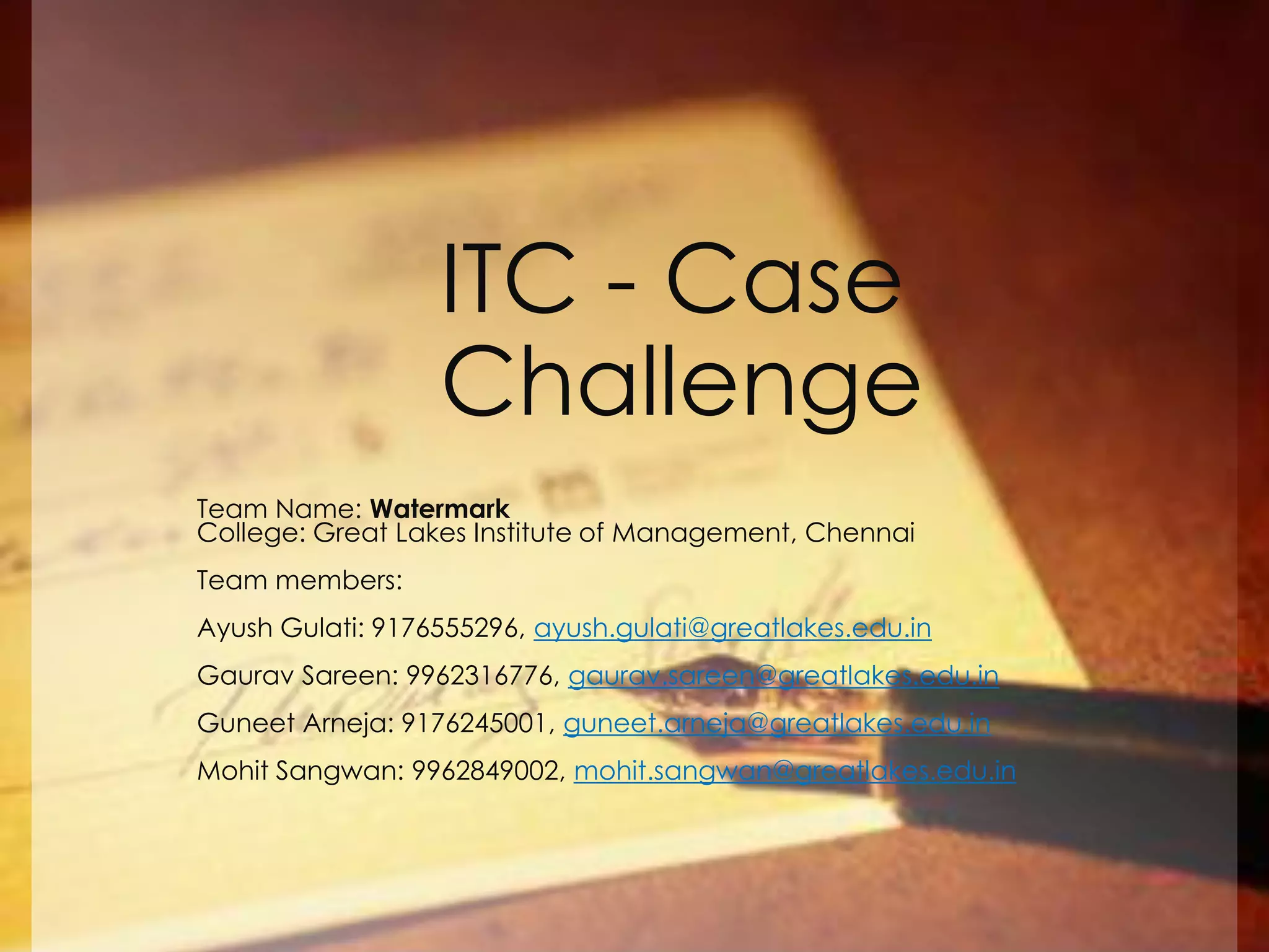 Itc case | PPT