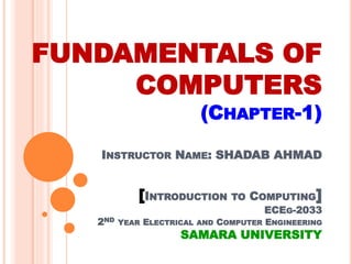INTRODUCTION TO COMPUTING OR FUNDAMENTAL COMPUTING | PPT