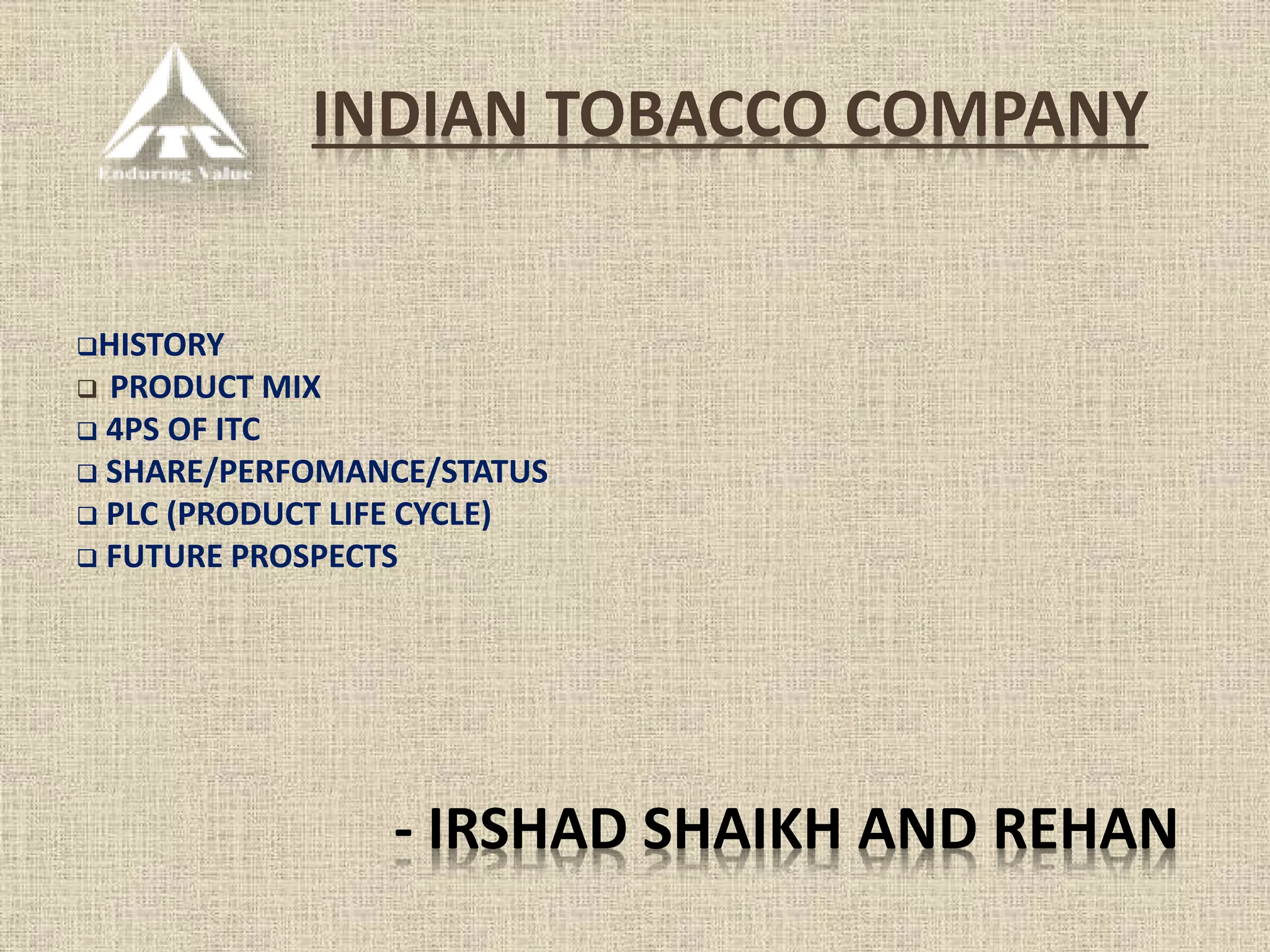 Presentation on Itc | PPT