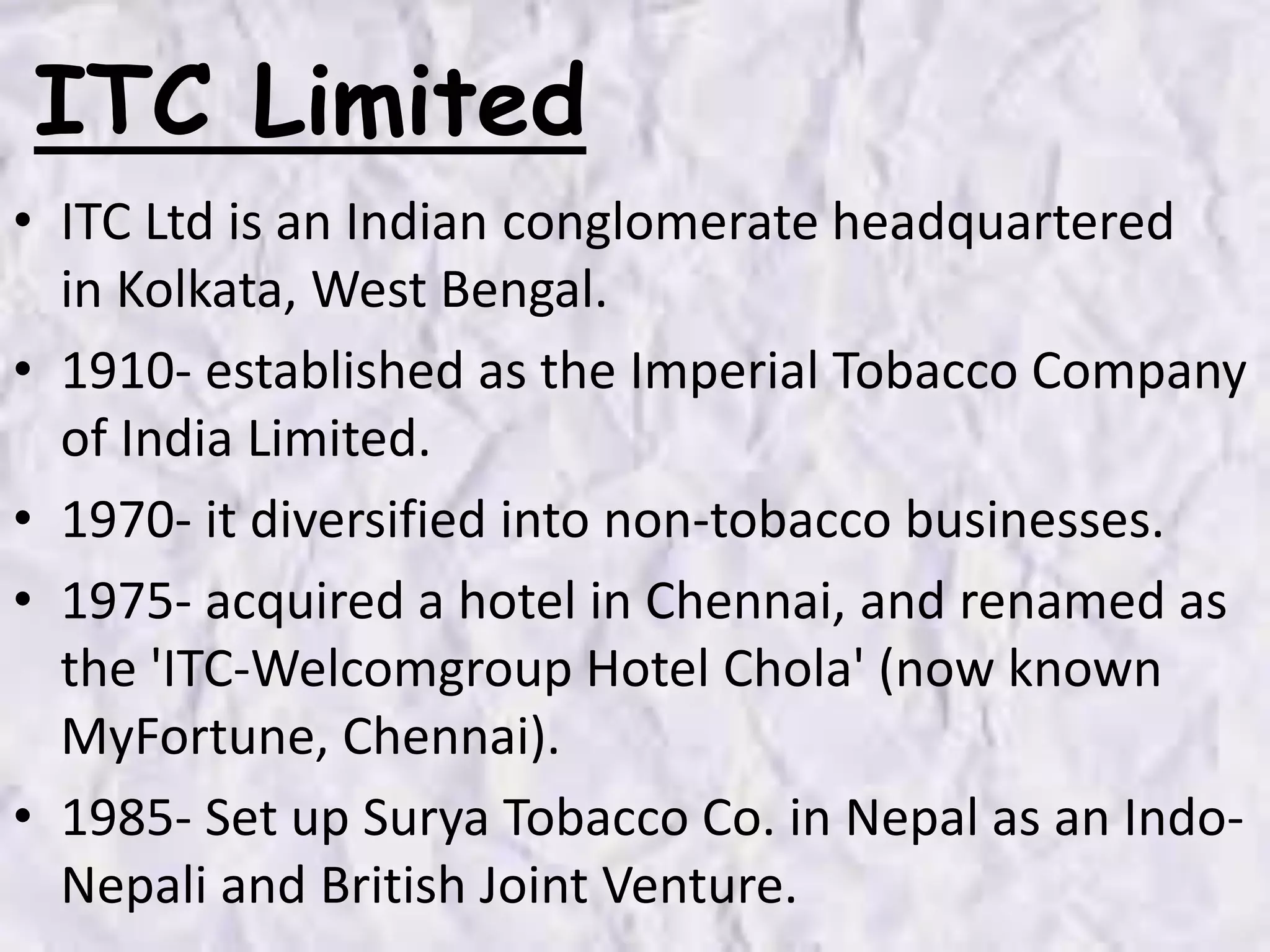 ITC LTD. - CSR | PPTX