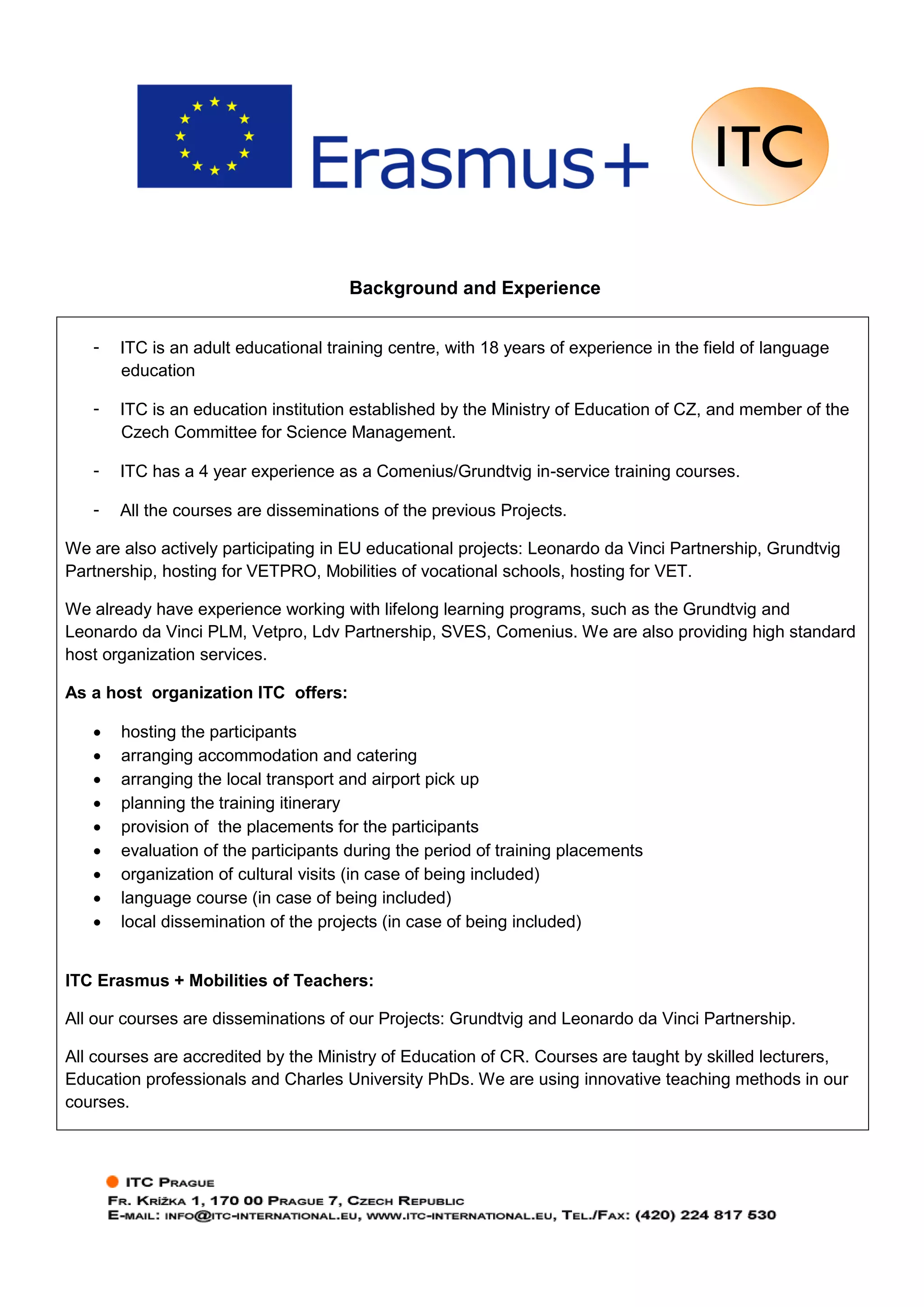 Itc erasmus plus partner information | PDF