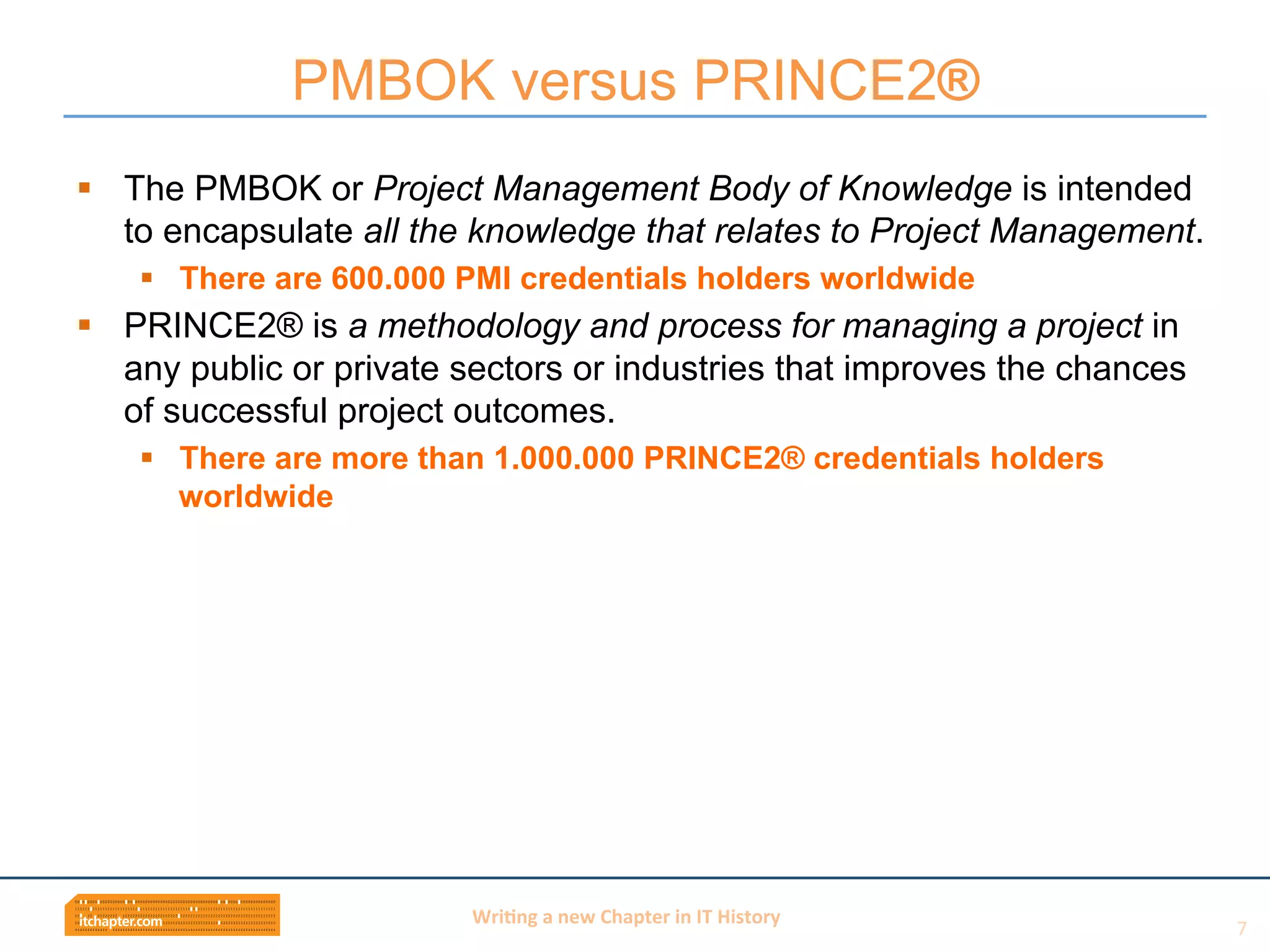Similarities and differences between PMBOK® Guide and PRINCE2® method | PDF