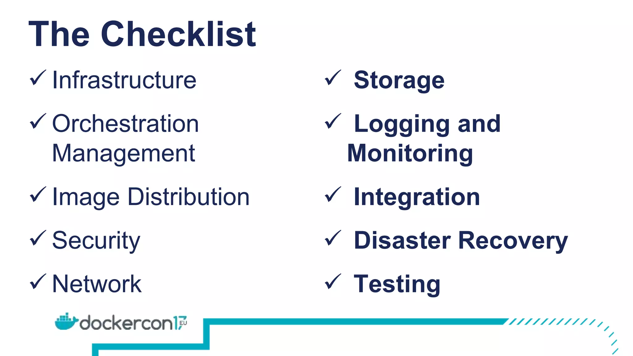 The Enterprise IT Checklist for Docker Operations | PPT | Free Download
