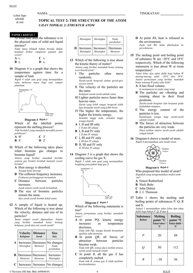 Chemistry form 4 topical question 2 | DOC | Chemistry | Science