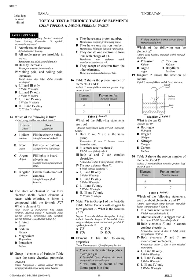 Chemistry Form 4 topical question 4 | PDF