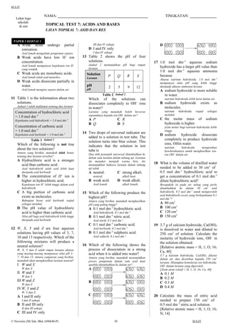 Chemistry form 4 topical question 7 | PDF