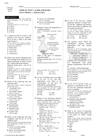 Chemistry form 4 topical question 7 | PDF